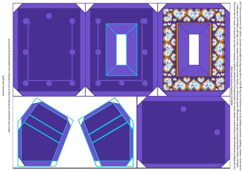 Gold Heart Diamonds Royal Purple Blue Tabletop Frame Christmas holiday ...