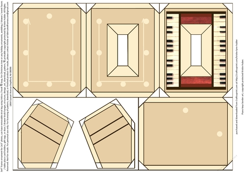 Piano Keys Tabletop Frame Christmas holiday tree ornament pattern for ...