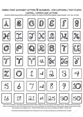 Alphabet Captions Text Plates Black Fabric Font Upper Case Letters and ...