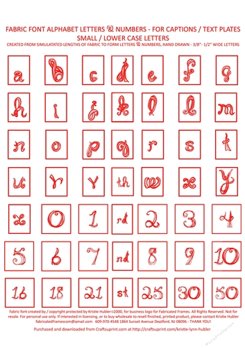 Alphabet Captions Text Plates Red Fabric Font Lower Case Letters and ...