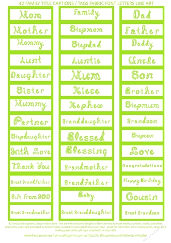 42 Captions Family Title Relation Text Tags Grass Green Line Art Fabric ...