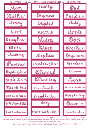 42 Captions Family Title Relation Text Tags Mulberry Wine Line Art ...