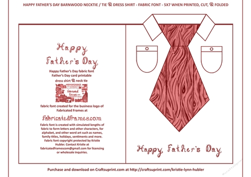 Happy Fathers Day Fabric Font Red Barn Wood Tie And Dress Shirt Card ...