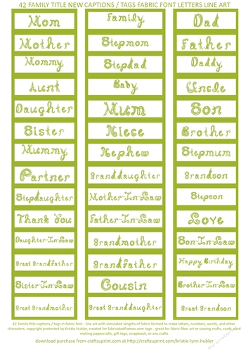 42 Names Family Title Relation NEW Captions Tags Grass Green Line Art ...