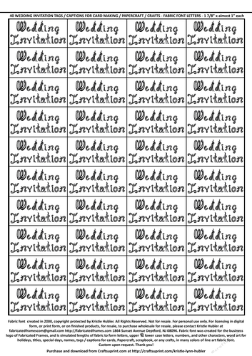 40 Wedding Invitation Tags Captions Black Fabric Font Letters For ...