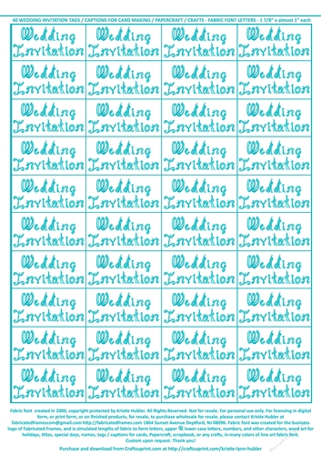 40 Wedding Invitation Tags Captions Aqua Blue Fabric Font Letters For ...