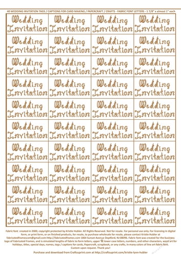 40 Wedding Invitation Tags Captions Brown Fabric Font Letters For ...
