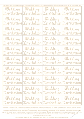 40 Wedding Invitation Tags Captions Cream Fabric Font Letters For ...