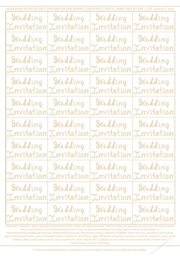 40 Wedding Invitation Tags Captions Cream Fabric Font Letters With ...