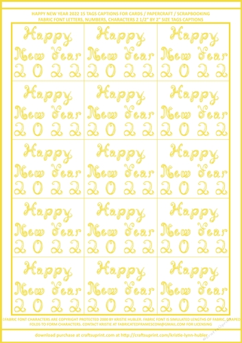 Happy New Year 2022 15 Tags Captions Gold Fabric Font Letters And ...