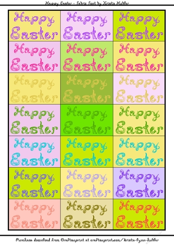 21 Happy Easter Fabric Font Letters Word Art Tags Captions Spring ...