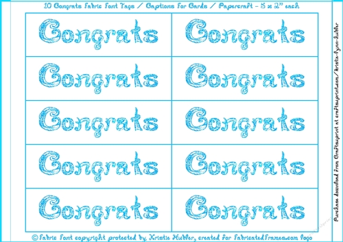 10 Congrats Captions Tags Printable For Cards With Fabric Font Glitter ...
