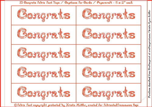 10 Congrats Captions Tags Printable For Cards With Fabric Font Glitter ...