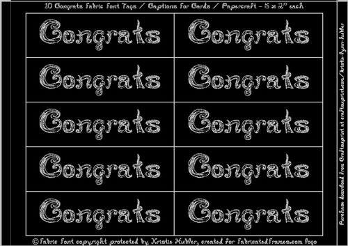 10 Congrats Black Captions Tags Printable For Cards With Fabric Font ...