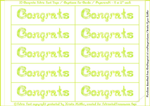 10 Congrats Captions Tags Printable For Cards With Fabric Font Glitter ...