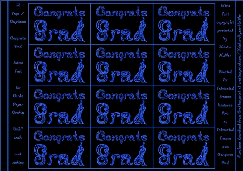 12 Congrats Grad Black Captions Tags Printable For Cards With Fabric ...