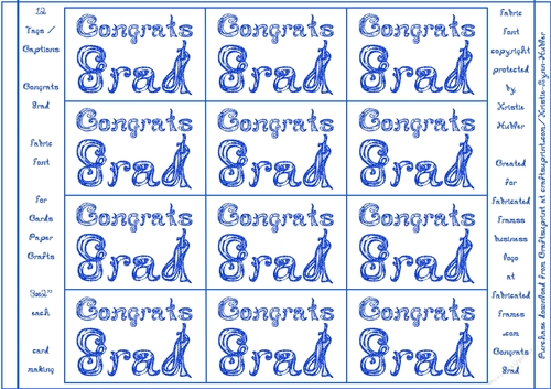 12 Congrats Grad Captions Tags Printable For Cards With Fabric Font ...
