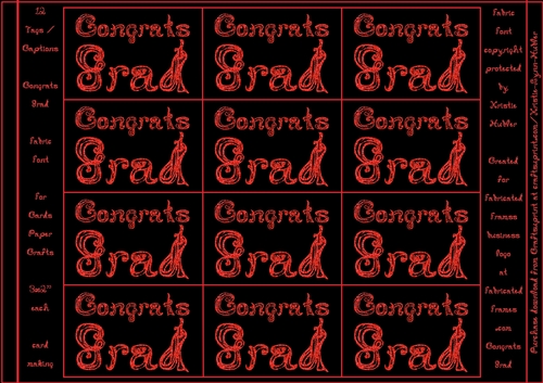 12 Congrats Grad Black Captions Tags Printable For Cards With Fabric ...