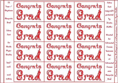 12 Congrats Grad Captions Tags Printable For Cards With Fabric Font ...