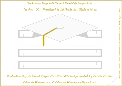 Graduation Cap Printable White Paper Hat 2 Curves Head Cap - CUP1157612 ...