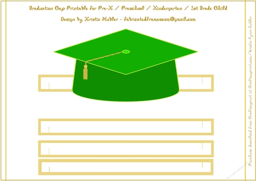 Graduation Cap Green Printable Paper Hat - CUP1158311_2305 | Craftsuprint
