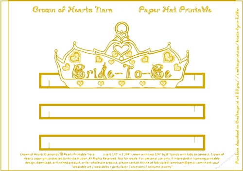 Bride To Be Fabric Font Letters In Gold Crown of Hearts Tiara Coloring ...