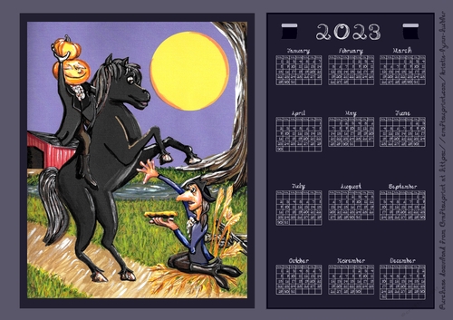 2023 Calendar Sleepy Hollow Inspired Illustration Printable ...