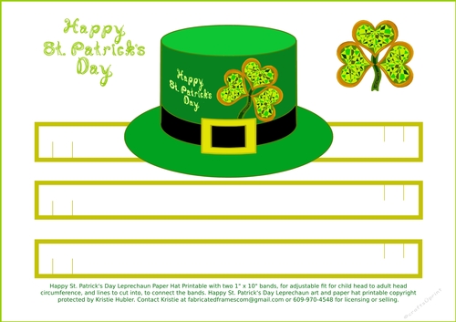 Happy St. Patricks Day Leprechaun Paper Hat Pattern A4 Printable ...