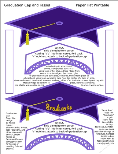 2 Graduation Cap Navy Blue Paper Hats 1 Gold Fabric Font Graduate ...