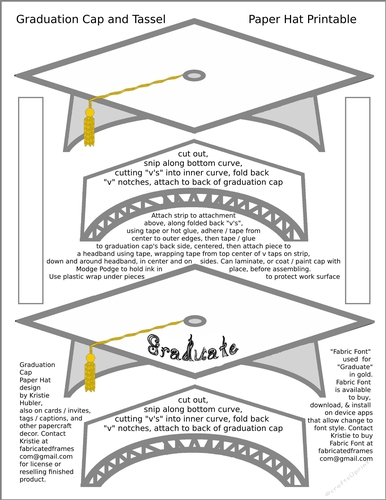 2 Graduation Cap White Paper Hats 1 Black Fabric Font Graduate ...