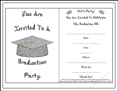 You Are Invited To A Graduation Party Invitation Silver Faux Glitter ...