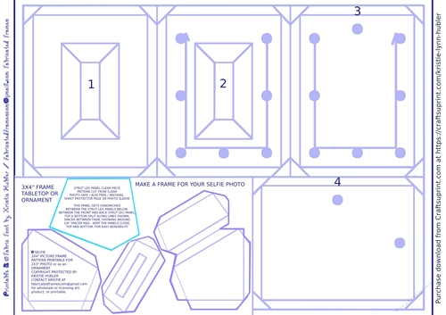 Selfie Table Frame Ornament Pattern Printable for 2x3 Inch Photo ...
