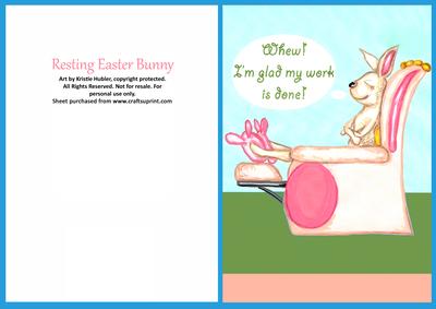 Resting Easter Bunny A4 Card Download - CUP668955_2305 | Craftsuprint