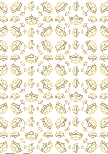 Queen of Hearts gold crown tiara repeat pattern background - CUP720877 ...