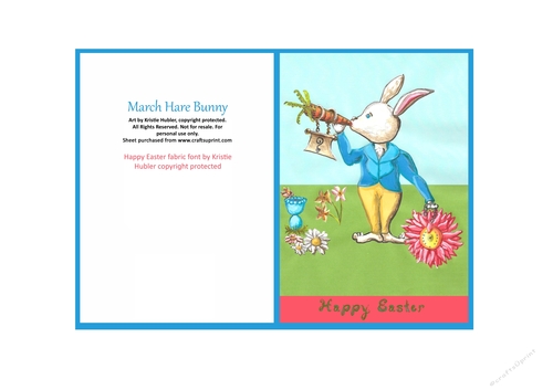 Happy Easter fabric font A4 greeting card sheet download with white ...