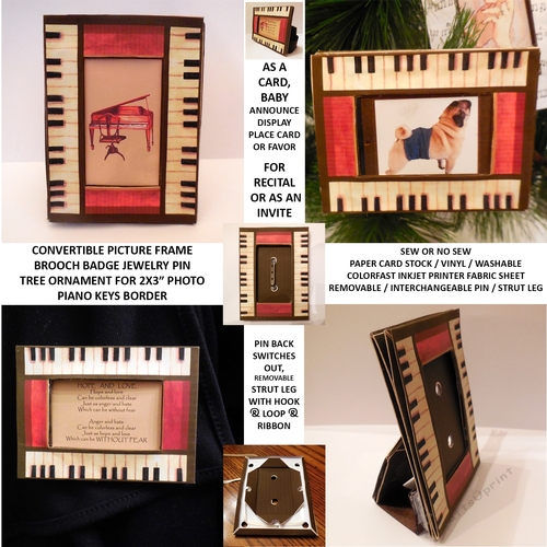 piano keys border paper card stock or washable, inkjet printer fabric ...