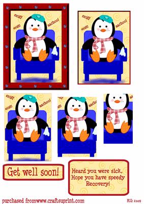Get Well Penguin - CUP10663_63 | Craftsuprint