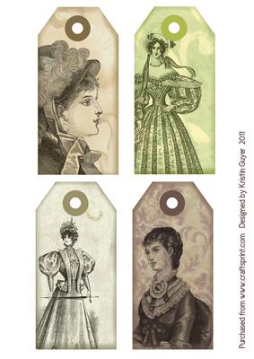Vintage Lady Tags - CUP248272_63 | Craftsuprint