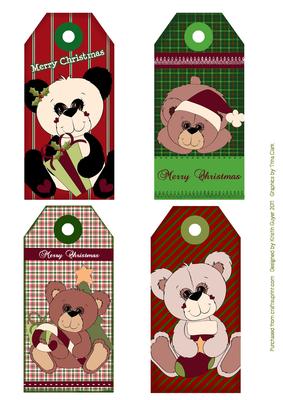 Teddy Bear Christmas Tags - CUP279767_63 | Craftsuprint