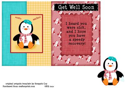 Get Well Soon Penguin - CUP79814_63 | Craftsuprint