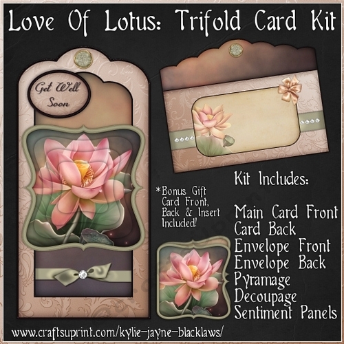 Love Of Lotus - Trifold Card Kit - CUP1068274_1050 | Craftsuprint