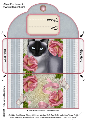 Blue Siamese - Money Wallet - CUP1292093_1050 | Craftsuprint