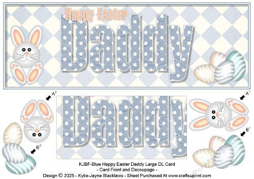 Blue Happy Easter - Daddy - Large DL 3D Decoupage Card - CUP1369733 ...