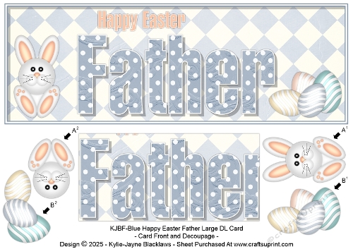 Blue Happy Easter - Father - Large DL 3D Decoupage Card - CUP1369734 ...
