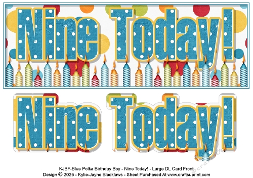 Blue Polka - Nine Today! - Large DL 3D Decoupage Card - CUP1371717_1050 ...