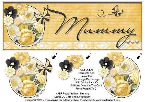 Pastel Yellow - Mummy - Large DL 3D Decoupage Card - CUP1377043_1050 ...
