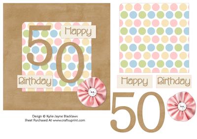 Female Polka - 50th Birthday Card - CUP283582_1050 | Craftsuprint