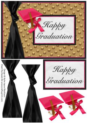 Graduation Pink Gold Black - Happy Graduation - Card - CUP286885_1050 ...