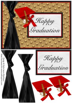 Graduation Red Gold Black - Happy Graduation - Card - CUP286903_1050 ...