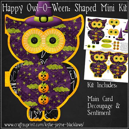 Happy Owl-o-ween Shaped Card Mini Kit - CUP519427_1050 | Craftsuprint